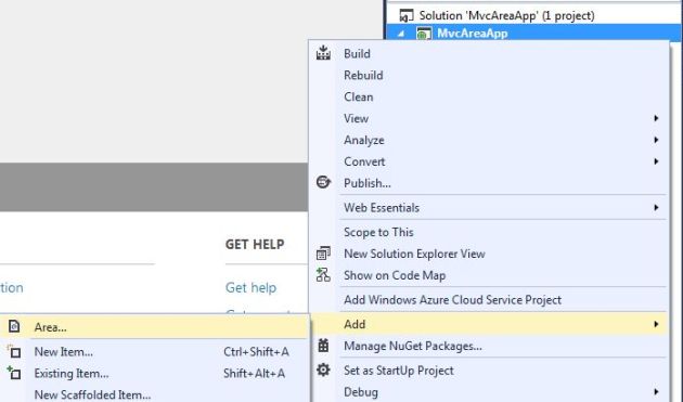 Getting Started With Areas in MVC 5